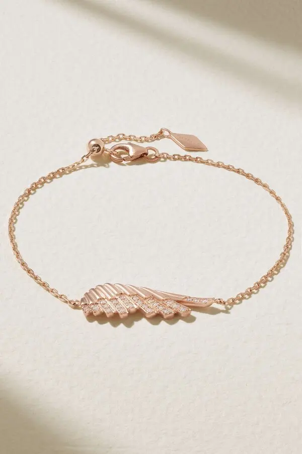 GARRARD Wings Rising Diamond & 18-karat Rose Bracelet