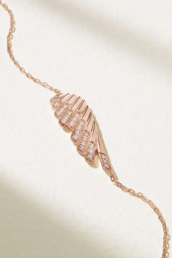 GARRARD Wings Rising Diamond & 18-karat Rose Bracelet