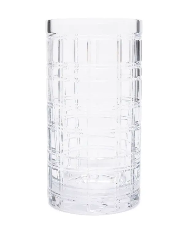 Ralph Lauren Medium Hudson Plaid Glass Vase - Neutrals
