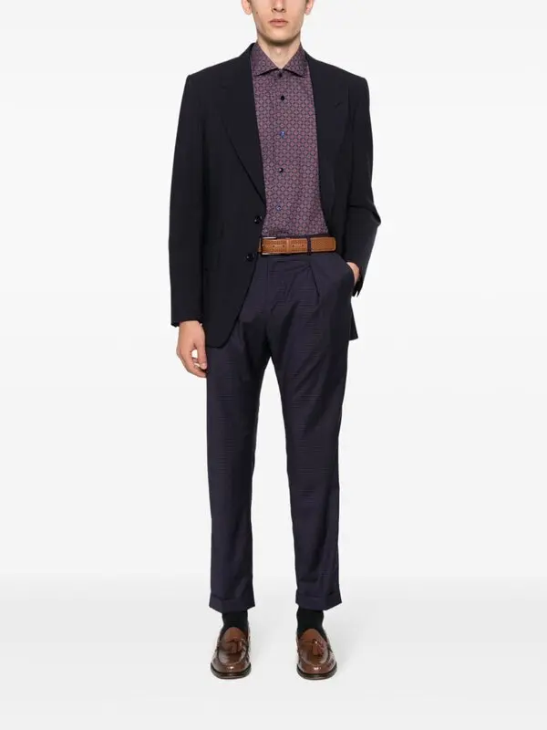 BARBA NAPOLI Geometric-print Cotton Shirt