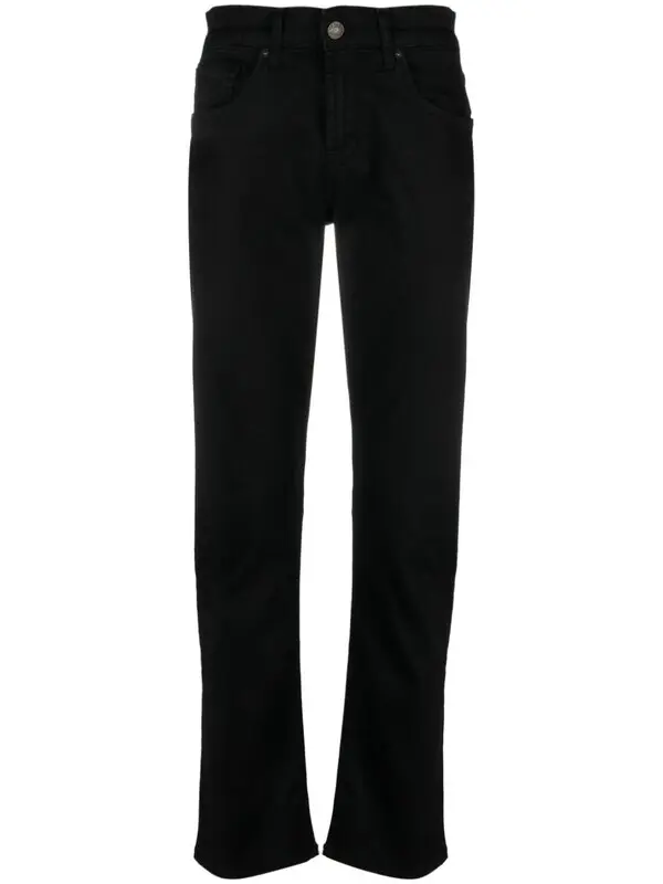 7 For All Mankind Mid-rise Slim-fit Jeans - Black
