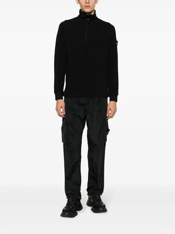 Stone Island Tapered Cargo Trousers - Black