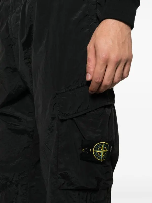 Stone Island Tapered Cargo Trousers - Black