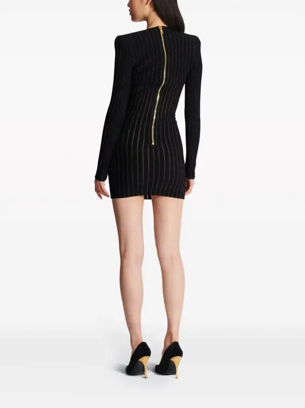 Balmain Ribbed Knit Dress - Black | Editorialist