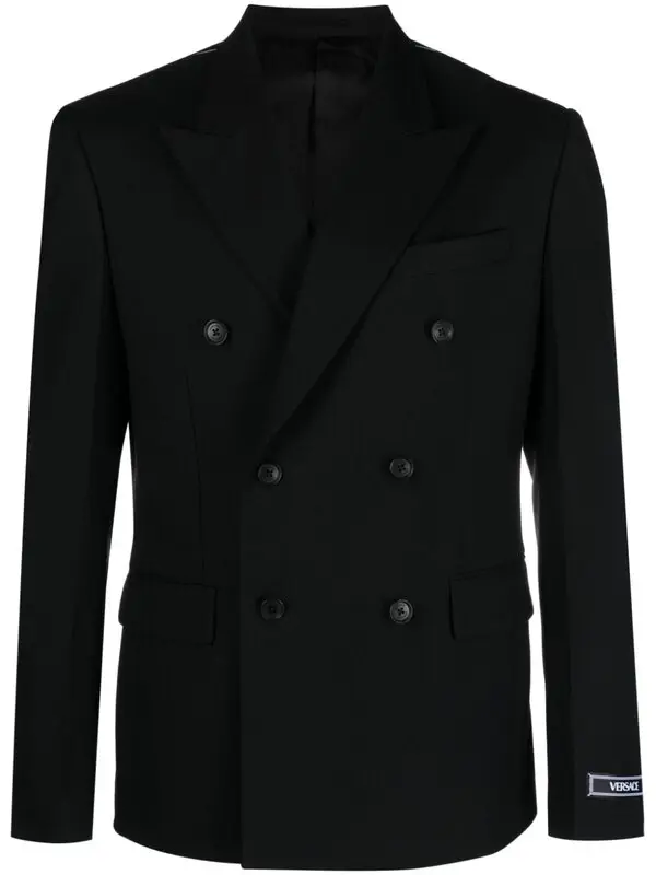Versace Double-breasted Virgin Wool Blazer