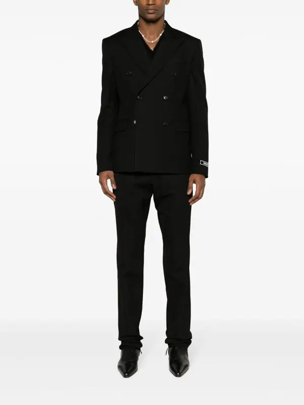 Versace Double-breasted Virgin Wool Blazer