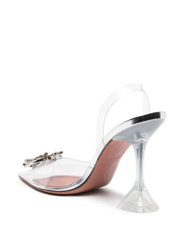 Amina Muaddi Begum Glass Slingback Pumps - Neutrals