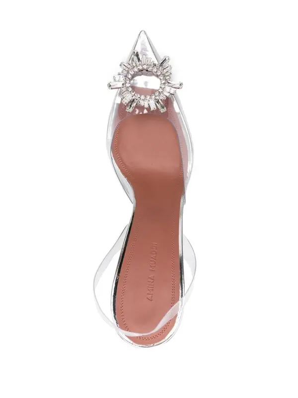 Amina Muaddi Begum Glass Slingback Pumps - Neutrals