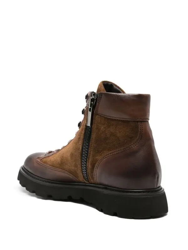 DOUCAL'S Panelled Lace-up Ankle Boots