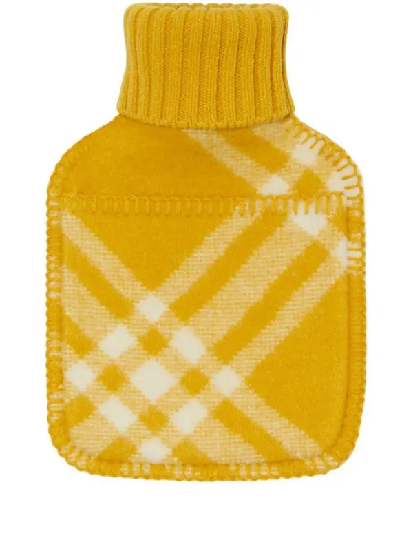 Burberry Checked Wool Hot Water Bottle - Yellow