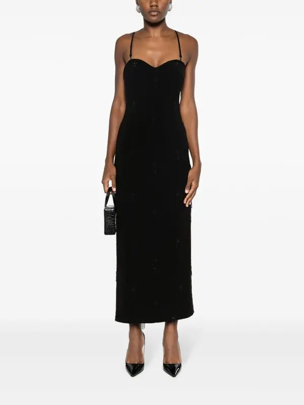 P.a.r.o.s.h Embroidered Crepe Midi Dress