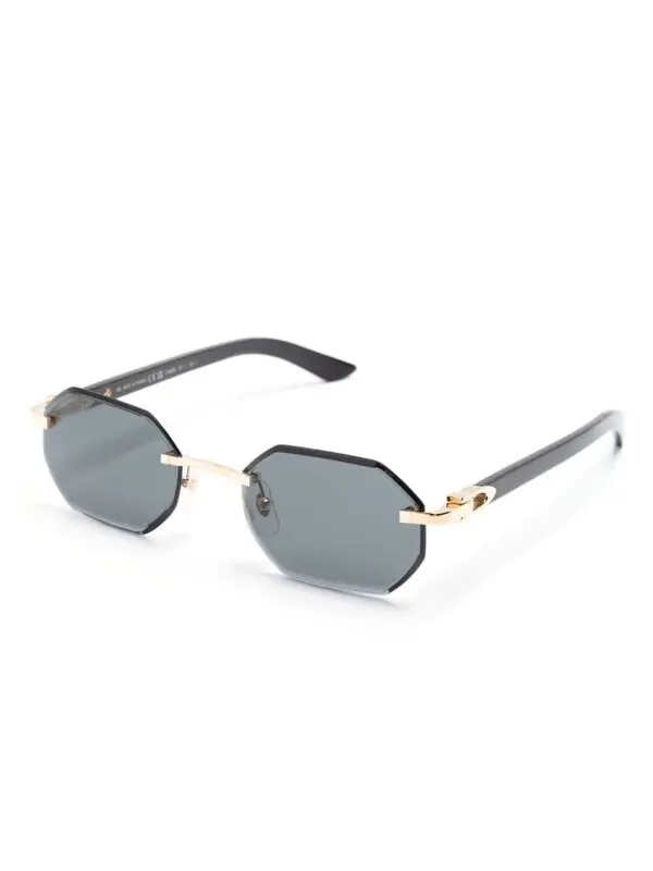 CARTIER Geometric Rimless Sunglasses