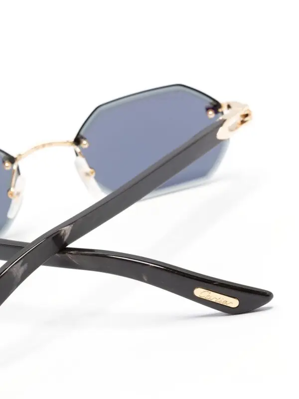 CARTIER Geometric Rimless Sunglasses