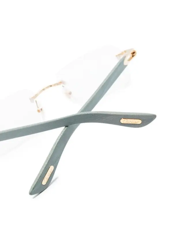 Cartier Geometric-frame Rimless Glasses - Grey