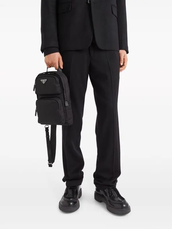 Prada Enamel Triangle-logo Backpack