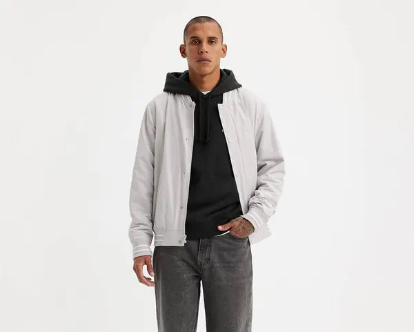 LEVI'S Cavalry Twill Varsity Bomber Jacket - Grey Violet