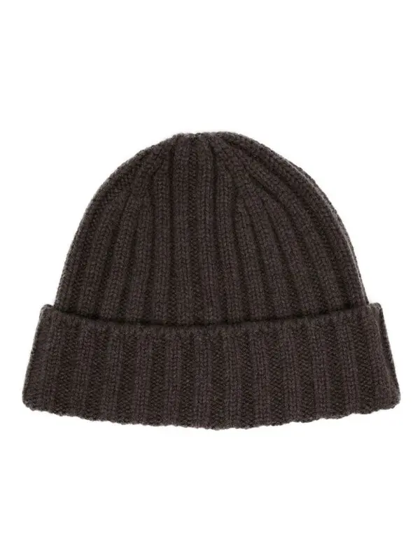 Brunello Cucinelli Ribbed Cashmere Beanie - Brown