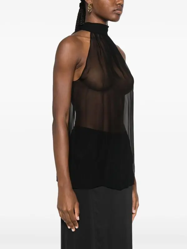 MAISON CLOSE Semi-sheer Chiffon Blouse