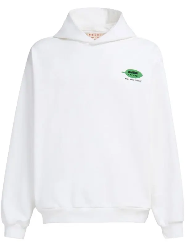 Marni Logo-print Hoodie - White
