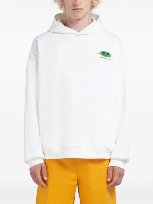 Marni Logo-print Hoodie - White