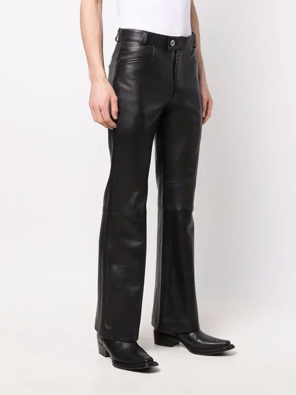 ERNEST W. BAKER Leather Flare-leg Trousers