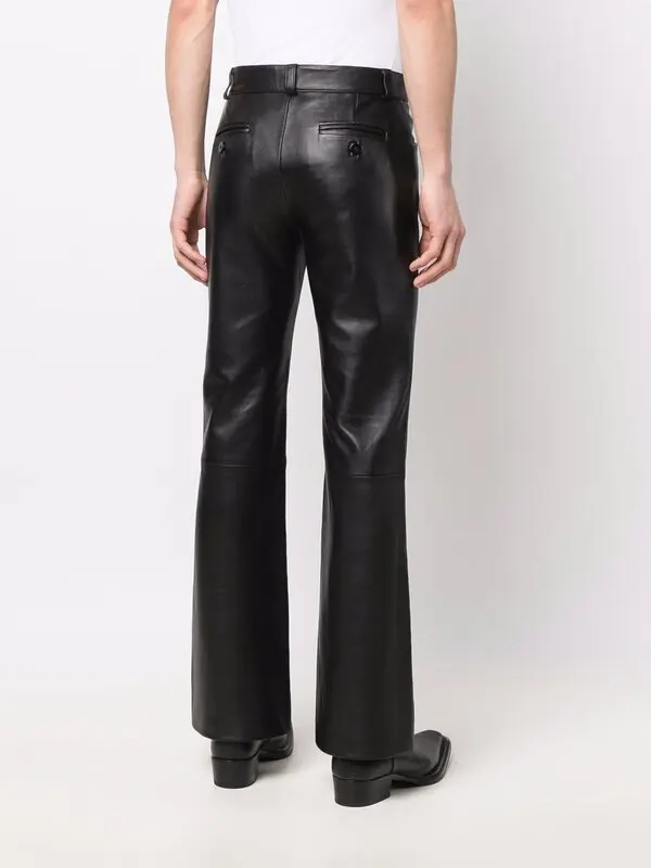 ERNEST W. BAKER Leather Flare-leg Trousers