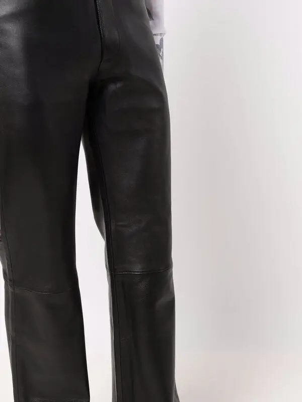 ERNEST W. BAKER Leather Flare-leg Trousers