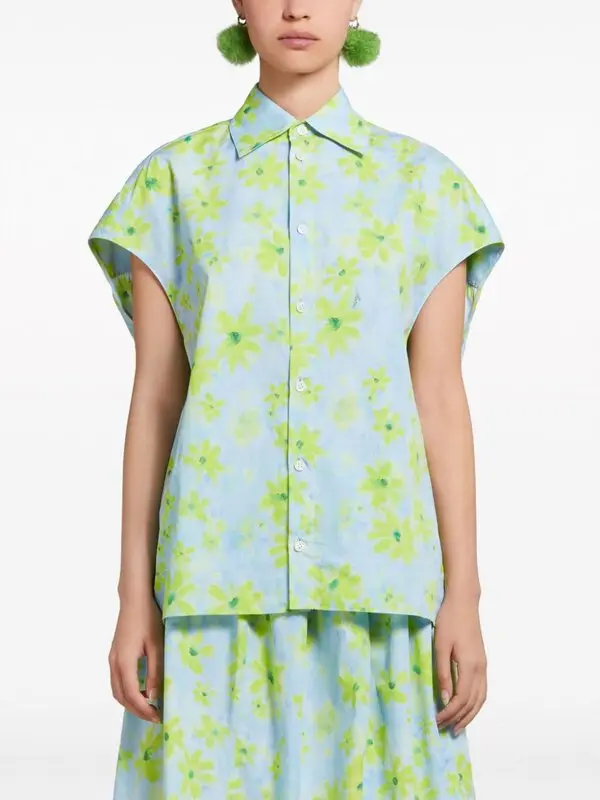 Marni Floral-print Cotton Shirt
