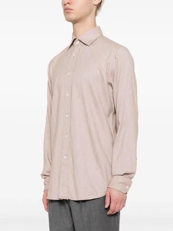 BOSS Mélange-effect Spread-collar Shirt