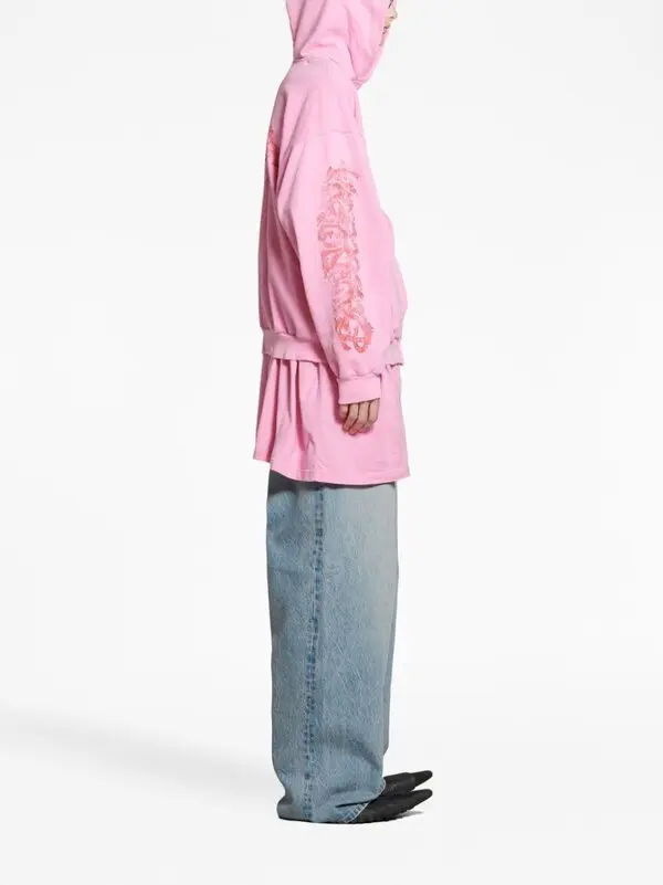 Balenciaga Offshore Zip-Up Hoodie - Pink | Editorialist