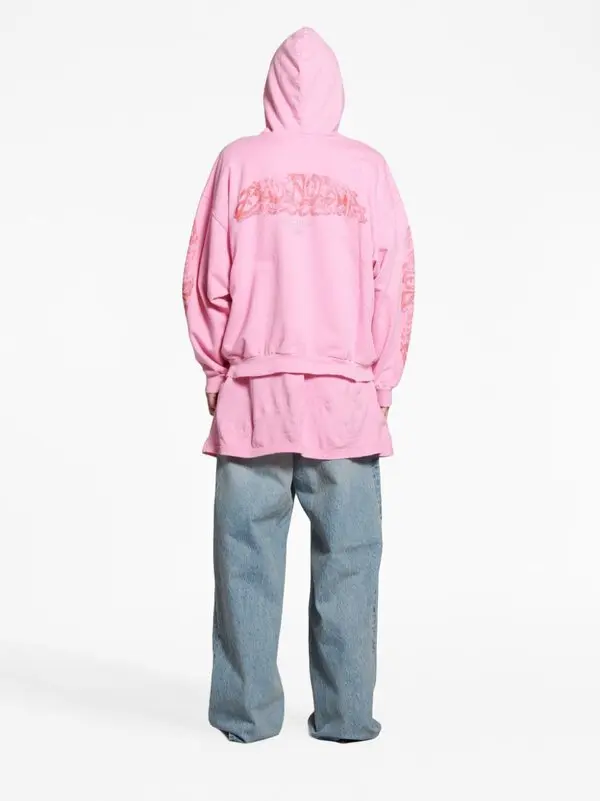 Balenciaga Offshore Zip-Up Hoodie - Pink | Editorialist