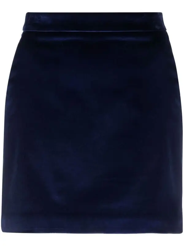 Bally High-waisted Velvet Miniskirt - Blue