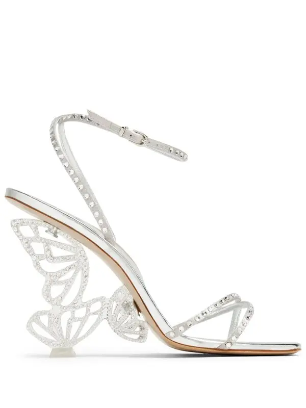 SOPHIA WEBSTER Paloma 100mm Leather Sandals - Silver