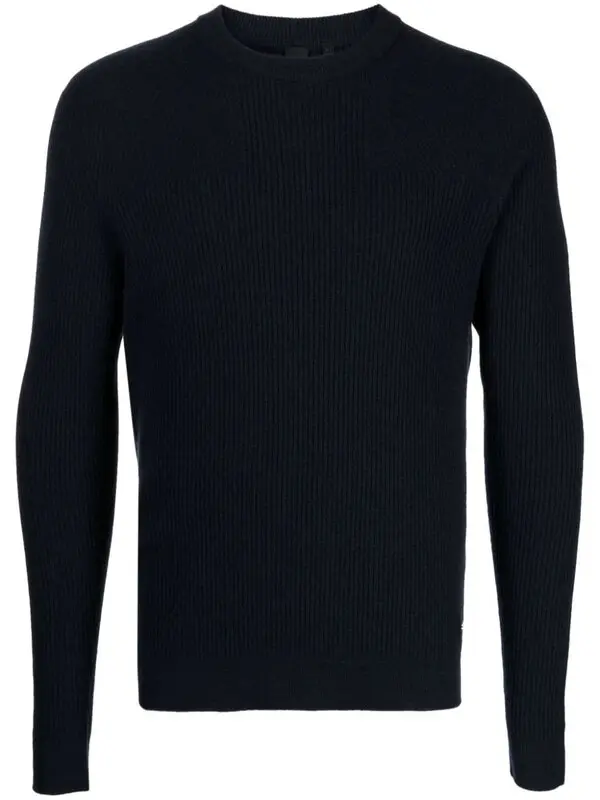 ALPHA TAURI Logo-plaque Ribbed-knit Jumper