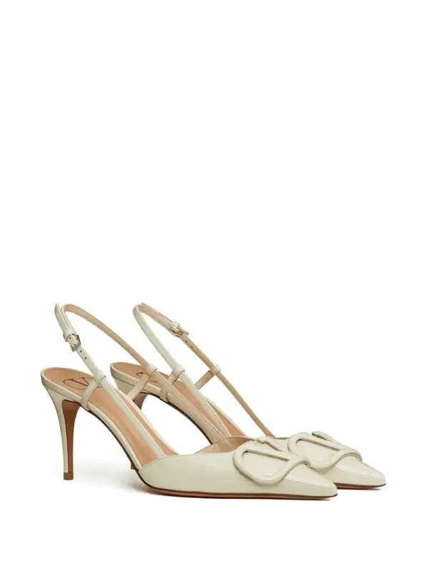 Valentino Garavani Vlogo Signature Slingback Pumps - White