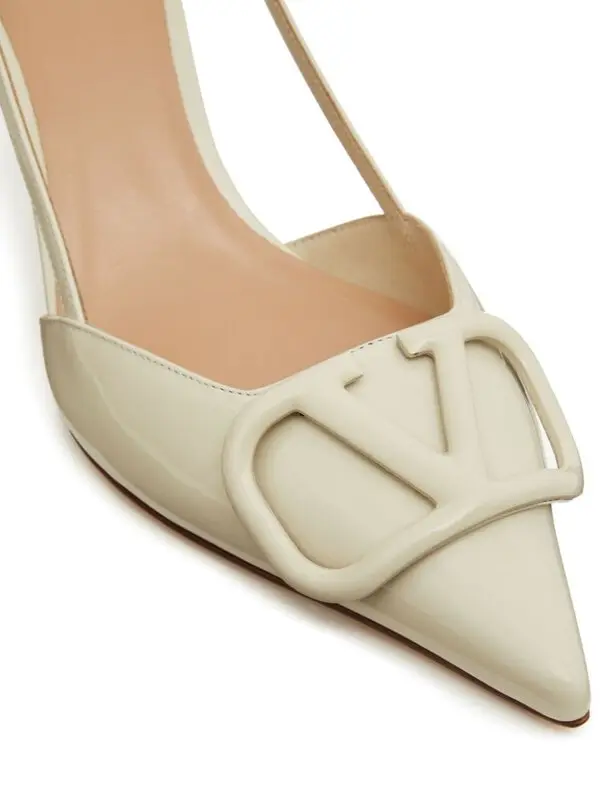 Valentino Garavani Vlogo Signature Slingback Pumps - White