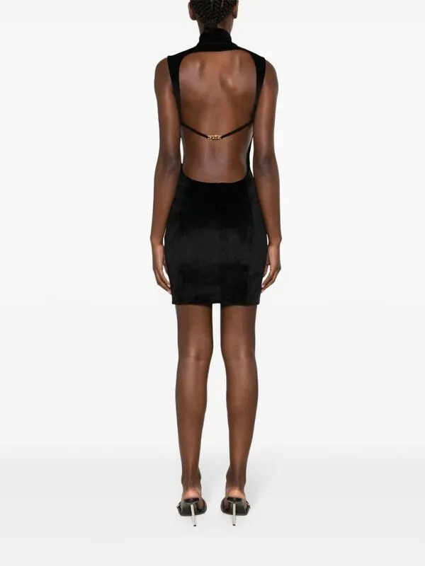Gcds Logo-plaque Mini Dress - Black