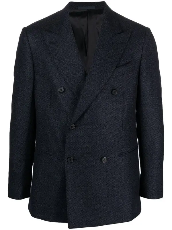 Caruso Textured Wool-blend Double-breasted Blazer