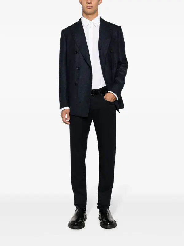 Caruso Textured Wool-blend Double-breasted Blazer