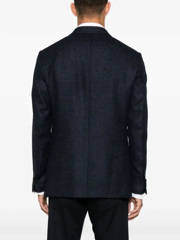 Caruso Textured Wool-blend Double-breasted Blazer