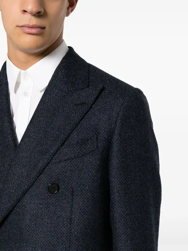 Caruso Textured Wool-blend Double-breasted Blazer