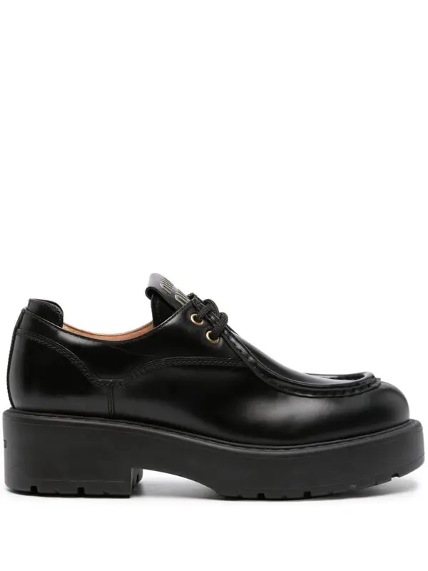 Miu Miu Chunky-sole Lace-up Shoes - Black