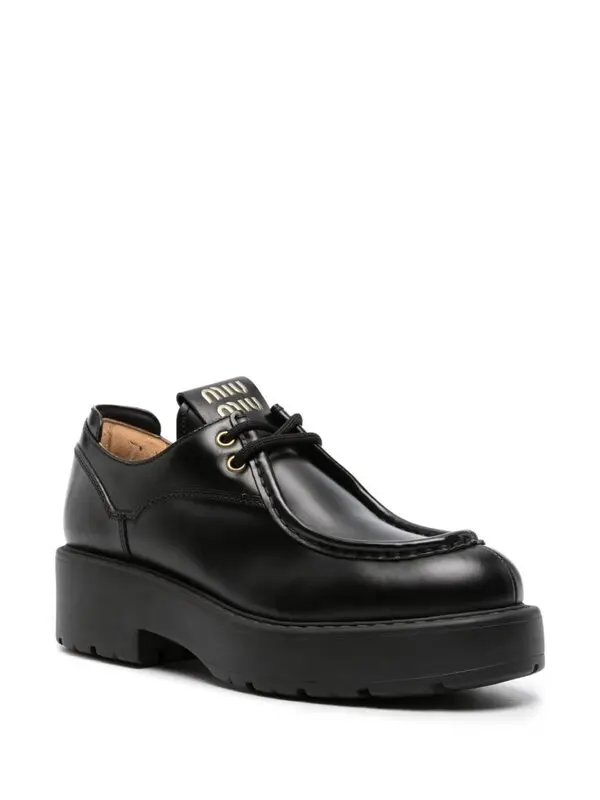 Miu Miu Chunky-sole Lace-up Shoes - Black