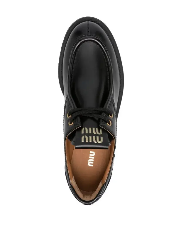 Miu Miu Chunky-sole Lace-up Shoes - Black