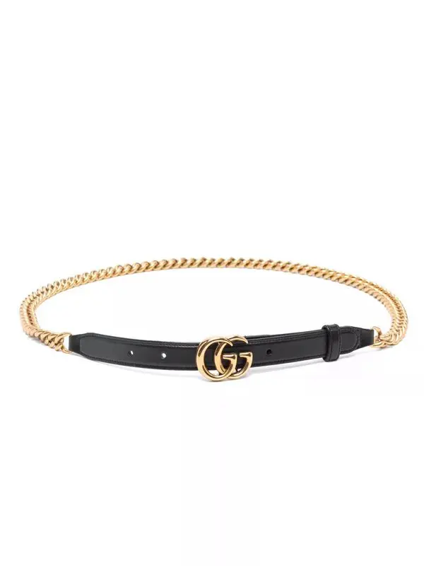 Gucci Gg Marmont Chain Belt - Black