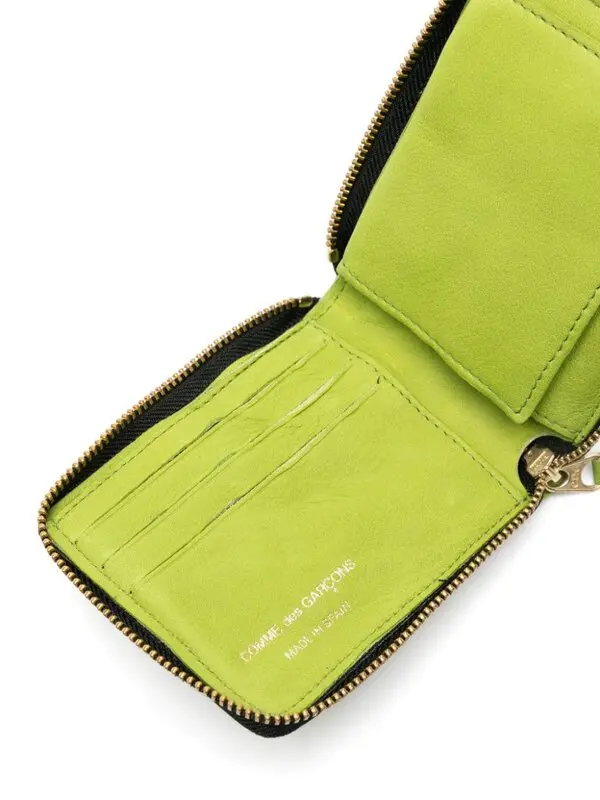Comme Des Garçons Zipped Leather Wallet - Green