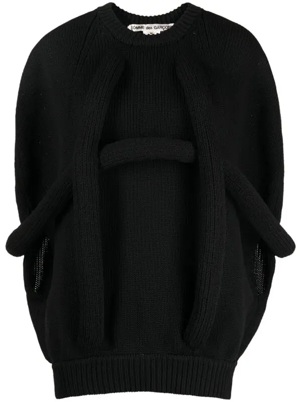 Comme Des Garçons Appliqué-detail Chunky-knit Jumper