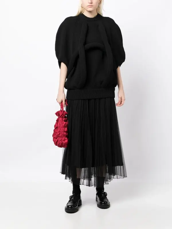 Comme Des Garçons Appliqué-detail Chunky-knit Jumper