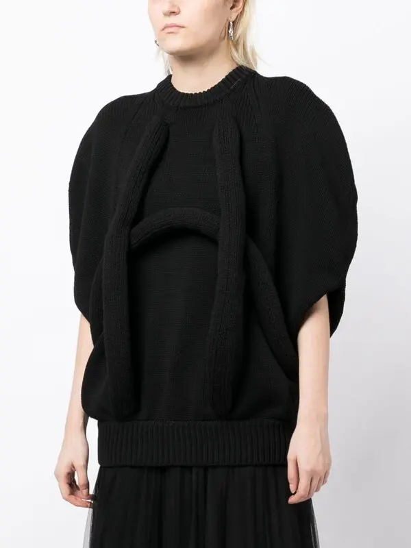 Comme Des Garçons Appliqué-detail Chunky-knit Jumper