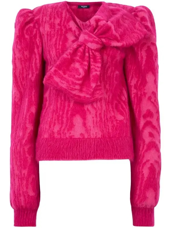 Balmain Bow Wool-blend Jumper